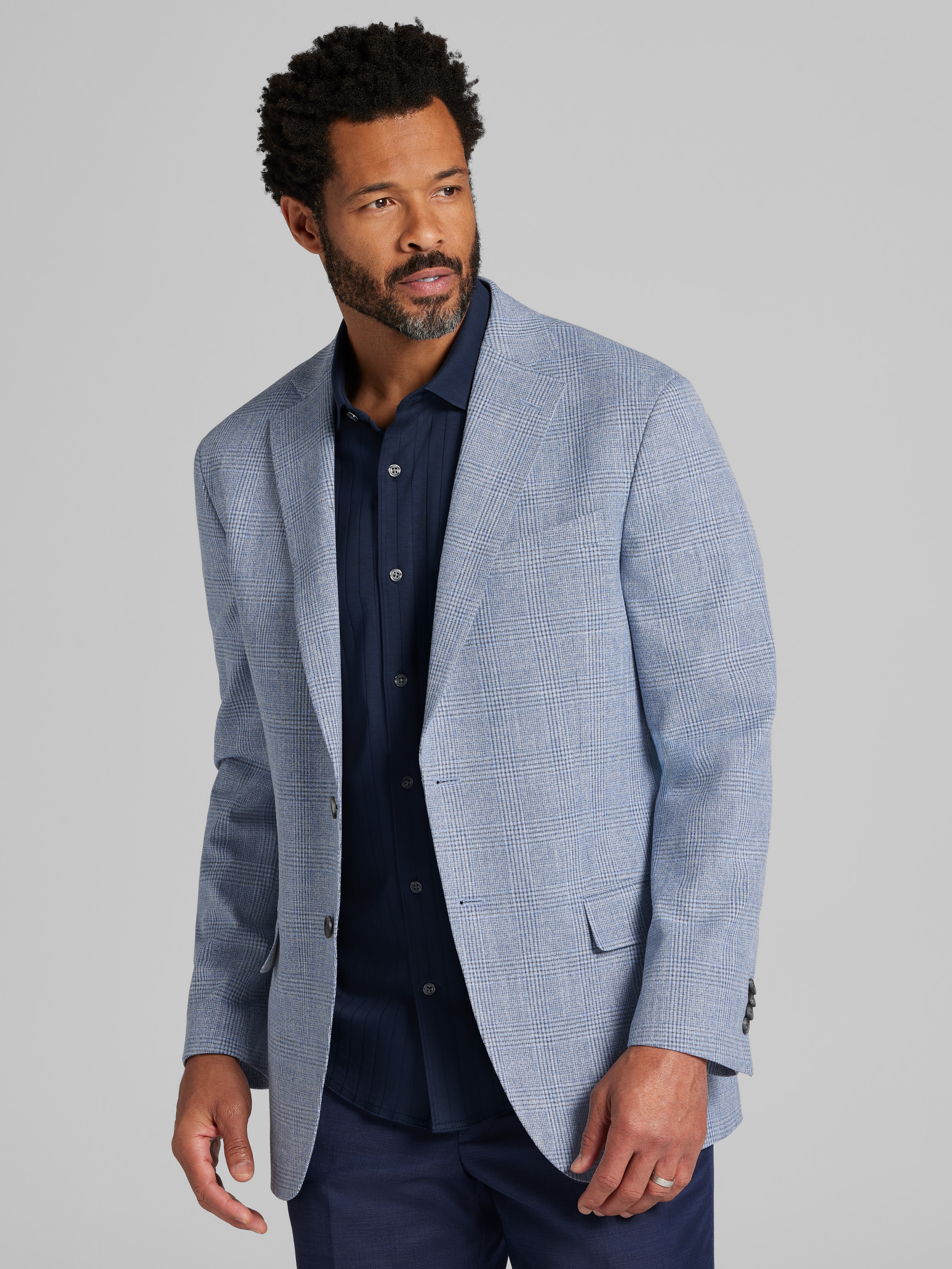 Awearness Kenneth Cole Modern Fit Plaid Sport Coat | Men's | Moores ...