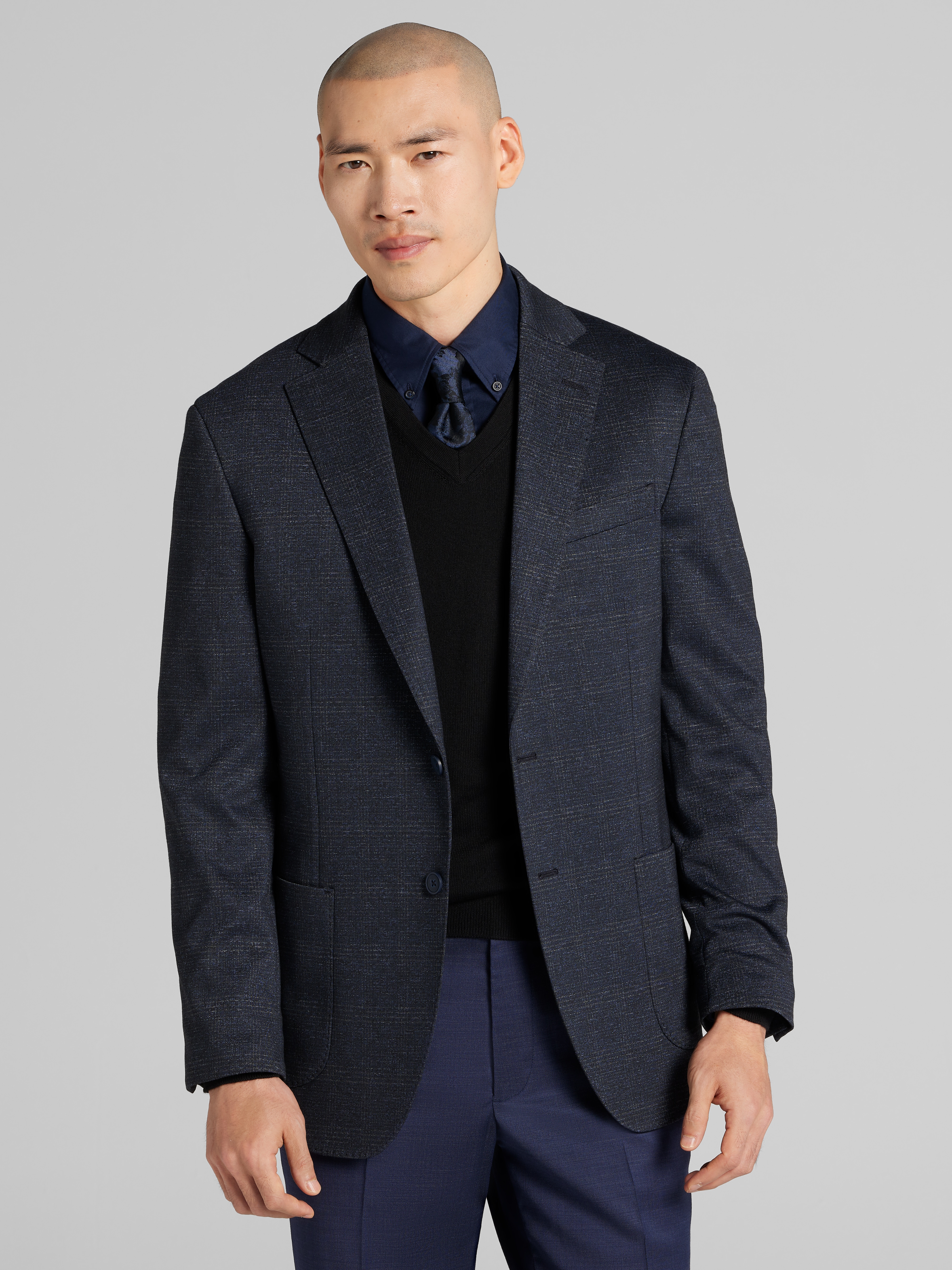 Awearness Kenneth Cole Modern Fit Plaid Knit Sport Coat | Men's Sport Coats & Blazers | Moores ...