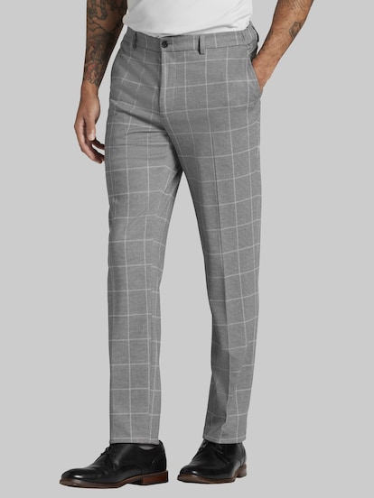 Gray plaid pants store