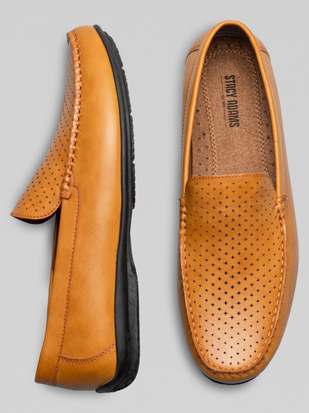 Stacy Adams Conroy Perforated Moc Toe Loafers | Men's Shoes | Moores ...