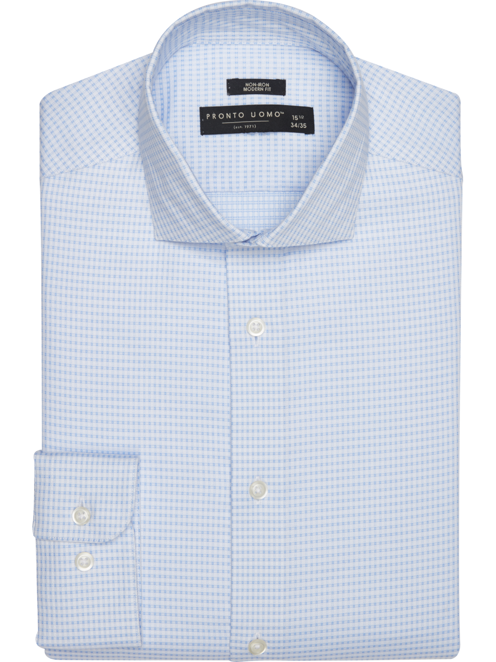 Pronto Uomo Modern Fit Check Spread Collar Dress Shirt | Men's | Moores ...