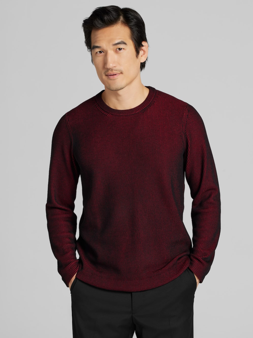 Awearness Kenneth Cole Slim Fit Ribbed Crewneck | Men's Sweaters | Moores Clothing