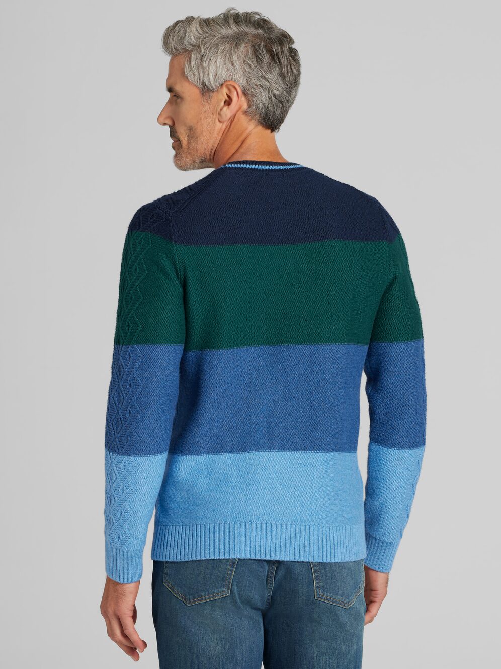 Joseph Abboud Big Stripe Crewneck | Men's Sweaters | Moores Clothing