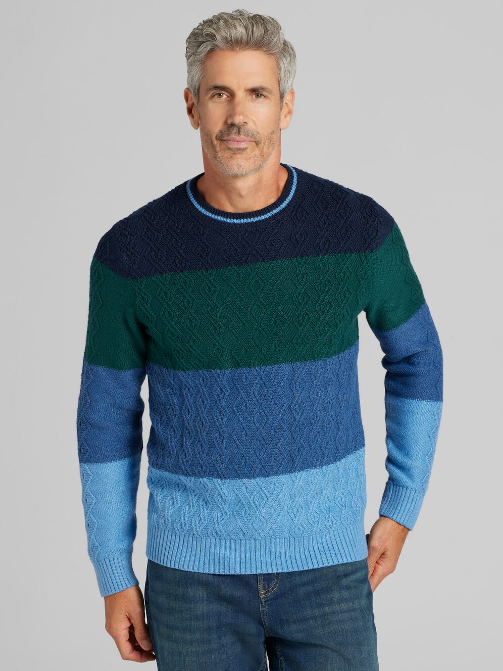Joseph Abboud Big Stripe Crewneck | Men's | Moores Clothing