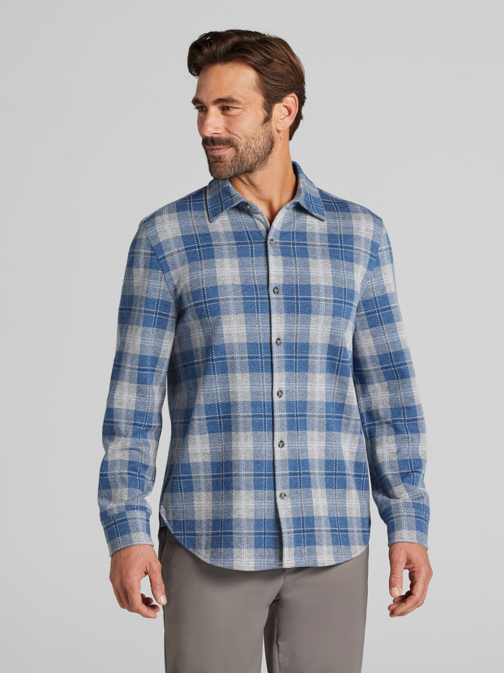 Joseph Abboud Indigo Blue Modern Fit Button-up Overshirt | Men's ...