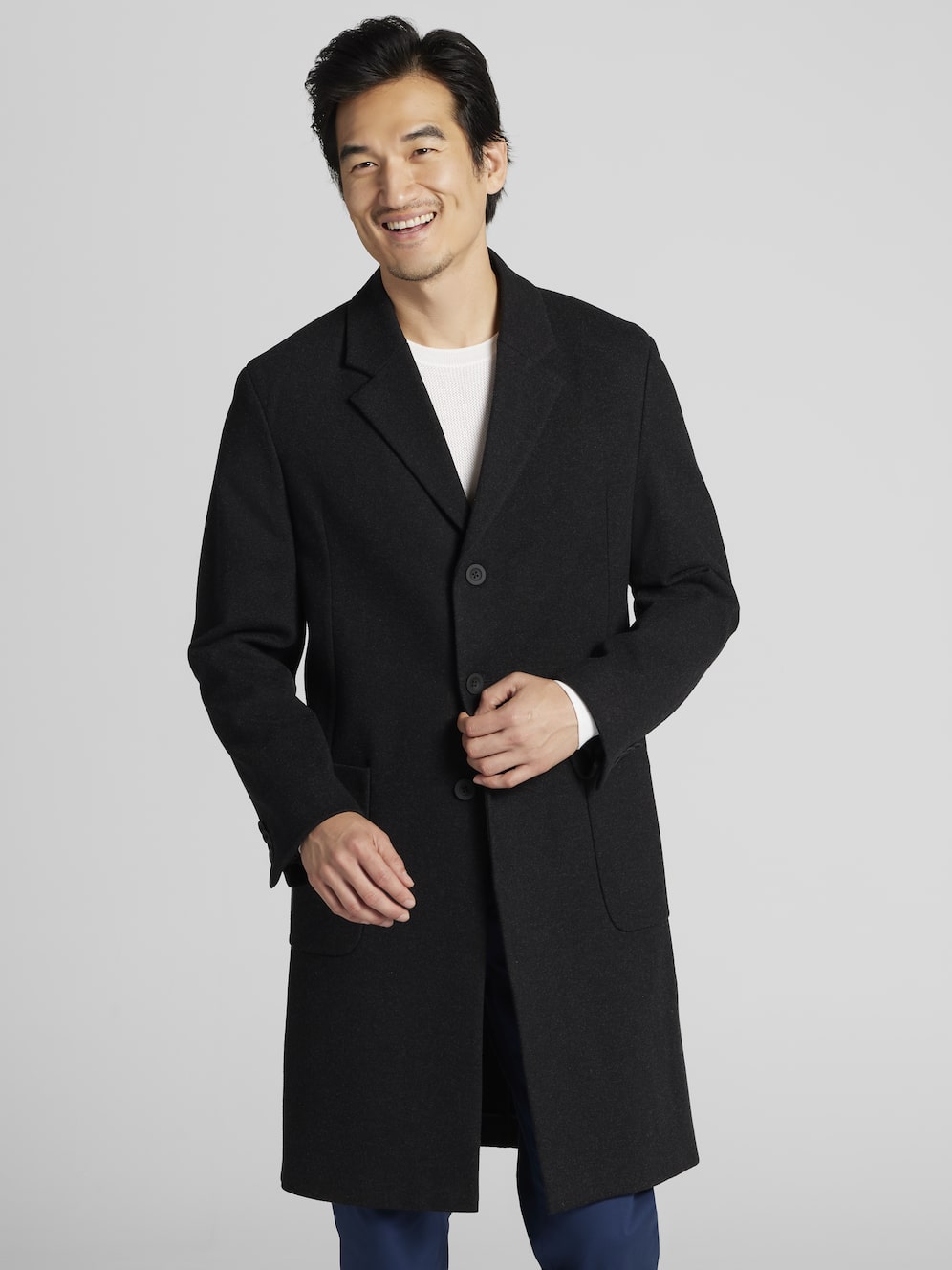 Awearness Kenneth Cole Melange Ponte Overcoat | Men's | Moores Clothing