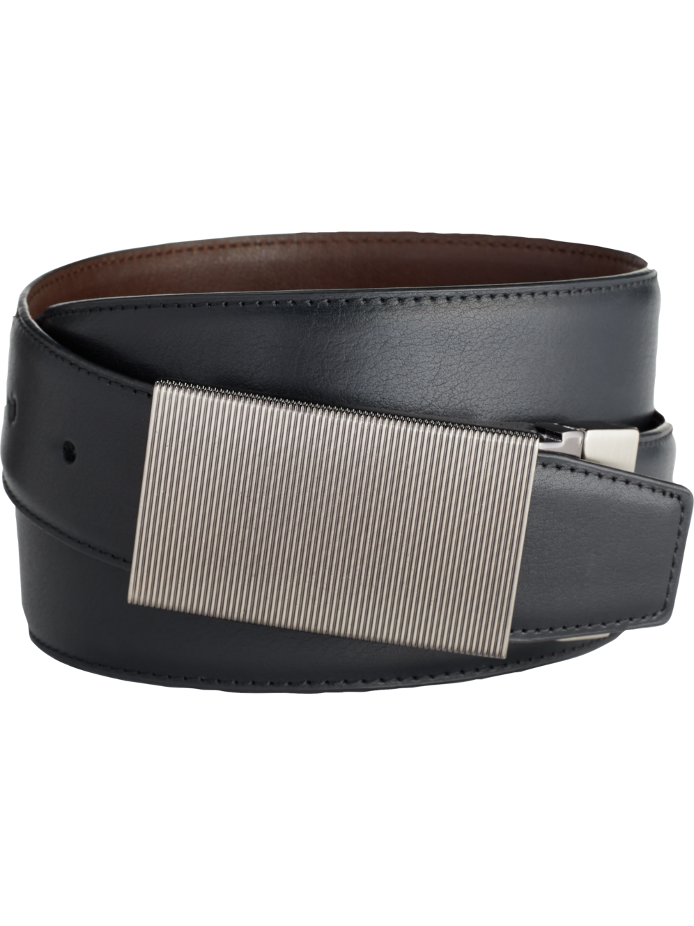 Kenneth Cole Reaction Linear Lines Plaque Buckle Belt | Men's ...