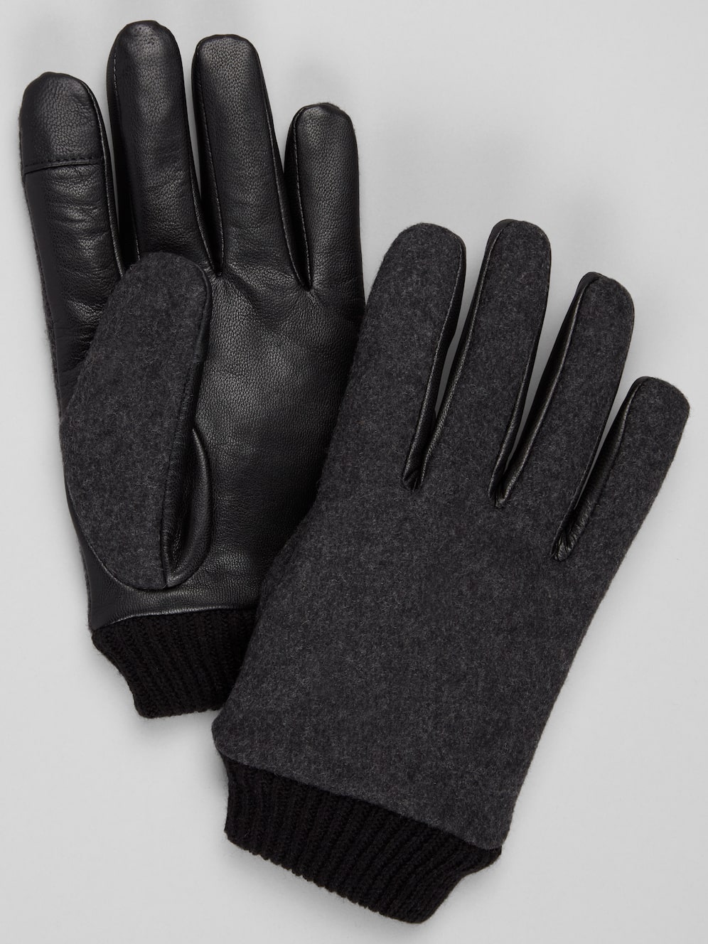 Joseph Abboud Leather & Wool Flannel Gloves | Men's Accessories ...